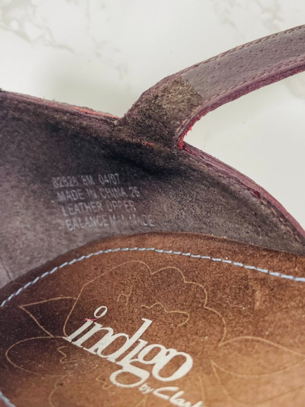 Clarks | Shoes | Indigo Clarks Burgundy Red Leather Scallop Edge Mary ...